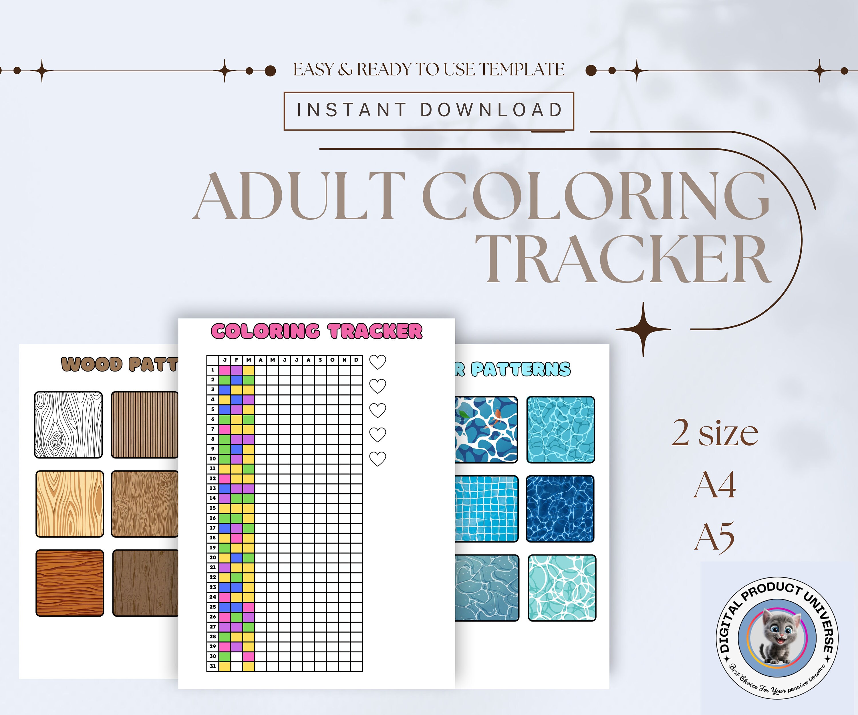 Coloring Trackers Bundle-tracker for Bobbygoods/cocoway Coloring Lovers ...