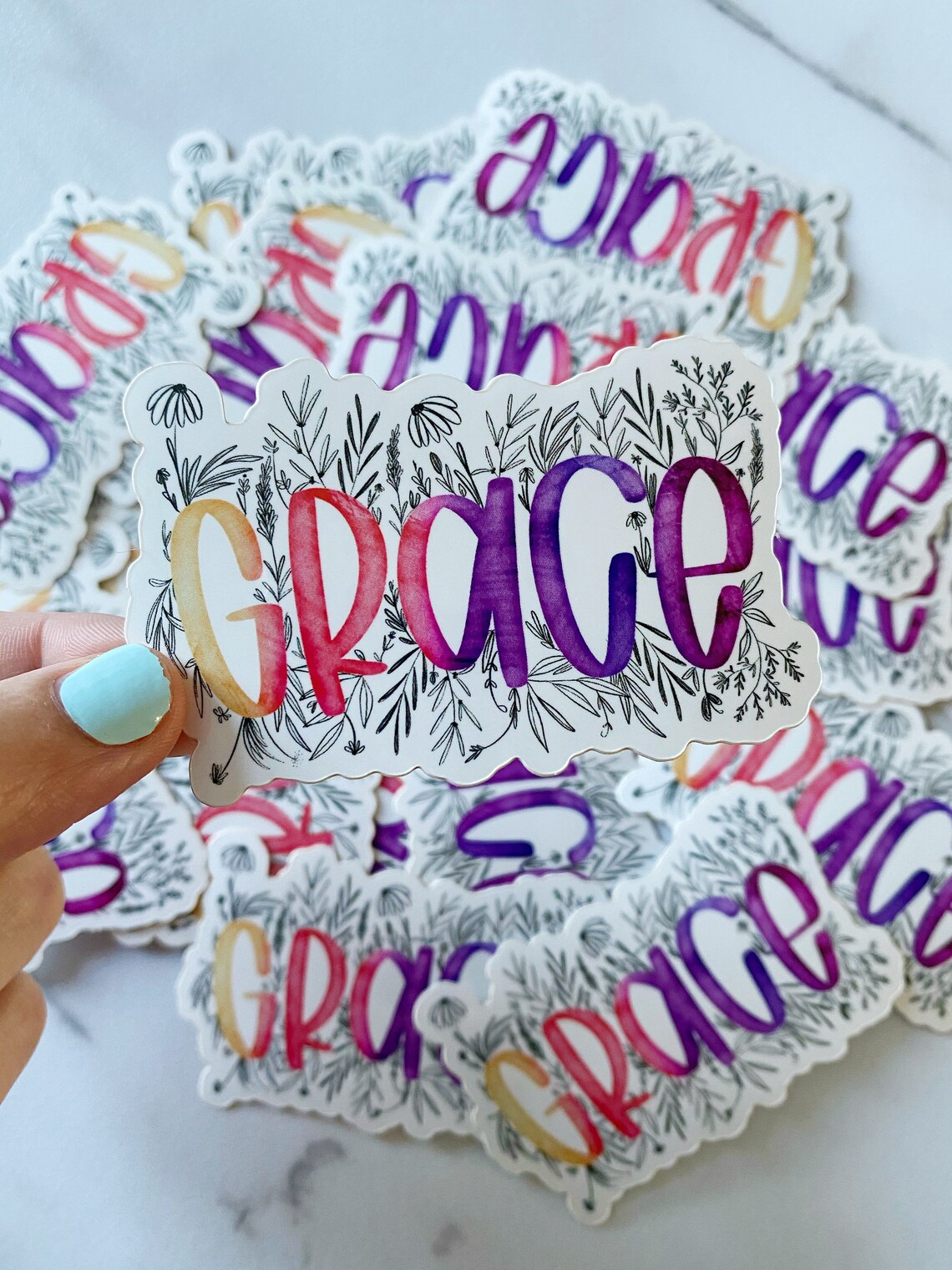 Grace Watercolor Stickermotivational Stickerwaterproof | Etsy