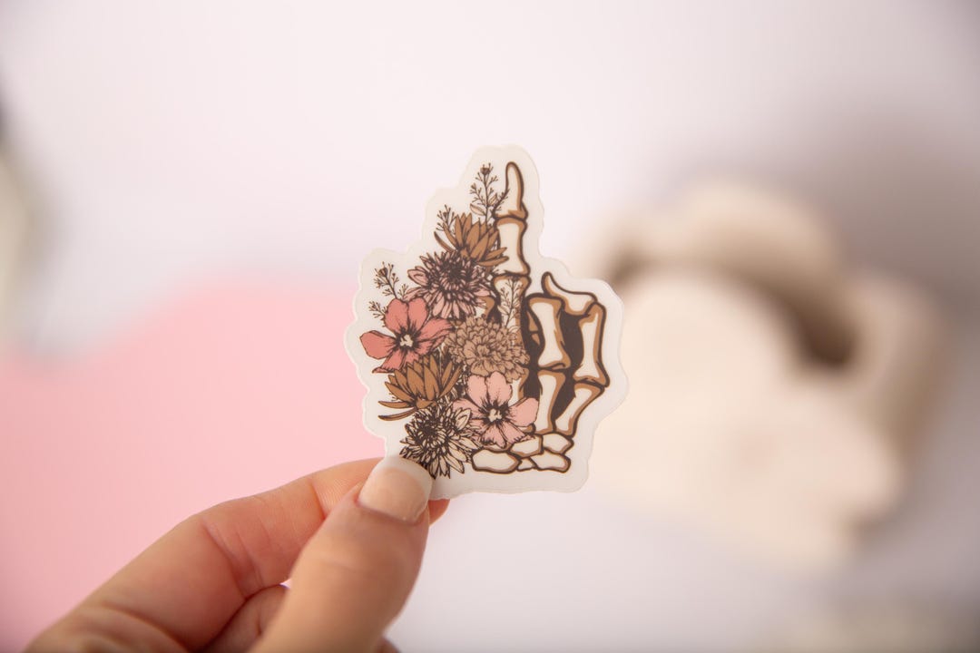 Skeleton Middle Finger Sticker|snarky Sticker|inappropriate Sticker ...