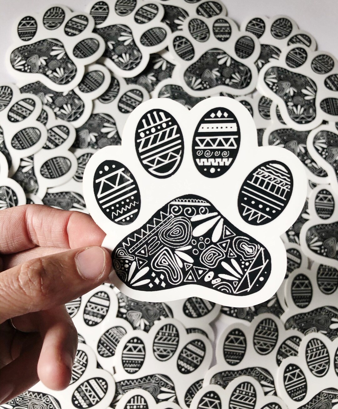 Paw Print Stickerhand Drawn Paw Printdog Lover - Etsy