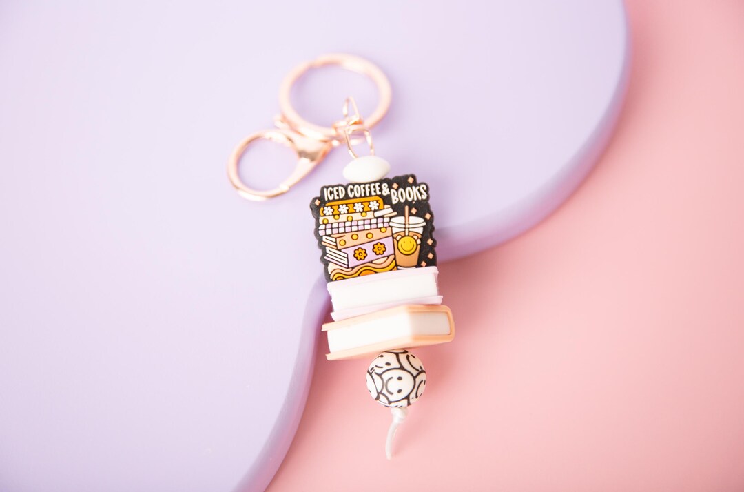 Iced Coffee and Books Keychain|book Keychain|book Babe Keychain ...