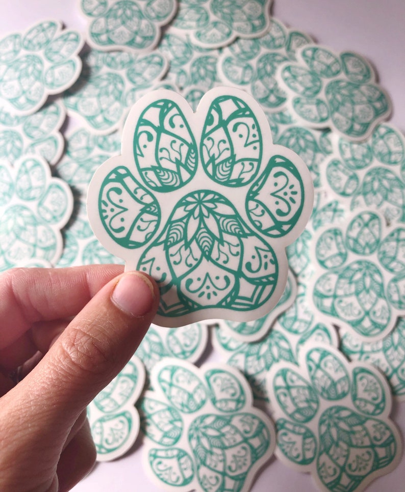 Paw Print Stickerdog Lover Stickerwaterproof Stickercar | Etsy