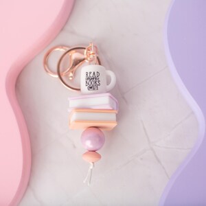 Book Lover Keychain|book Keychain|read More Books Keychain|silicone ...