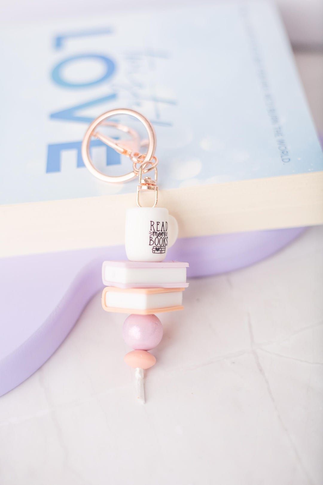 Book Lover Keychain|book Keychain|read More Books Keychain|silicone ...