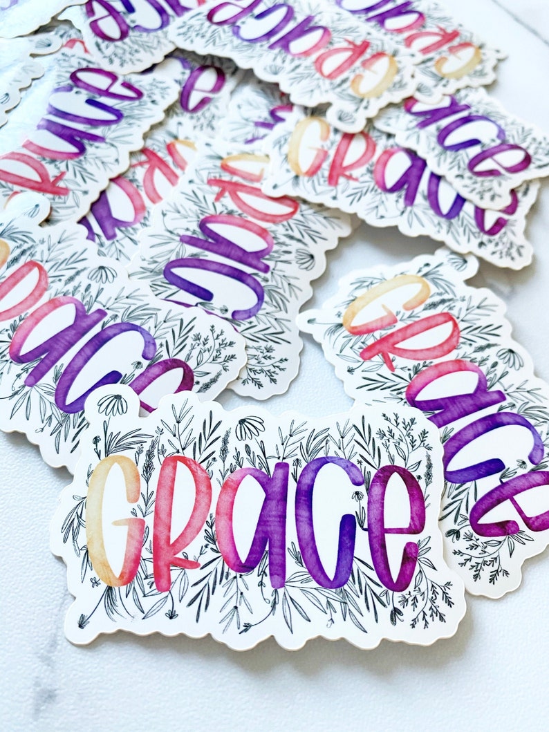 Grace Watercolor Stickermotivational Stickerwaterproof | Etsy