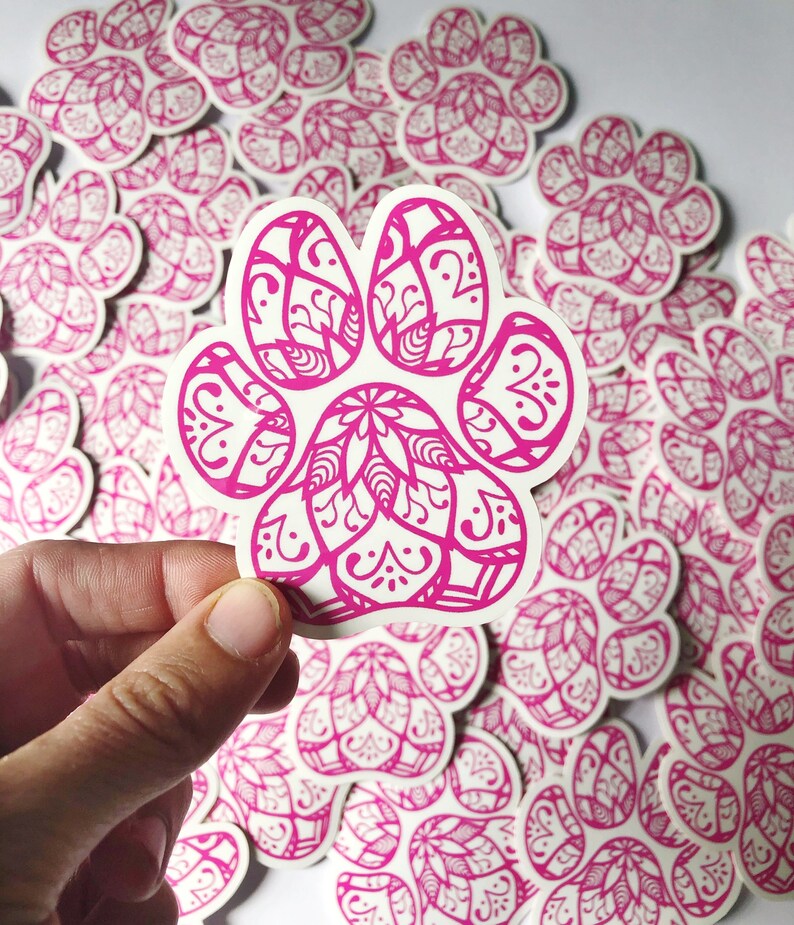 Paw Print Stickerdog Lover Stickerwaterproof Stickercar | Etsy