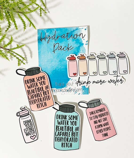 Water Drinking Stickershydration Sticker Packwaterproof - Etsy