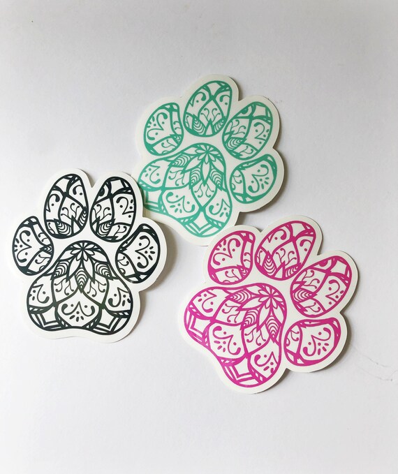 Paw Print Stickerdog Lover Stickerwaterproof Stickercar | Etsy