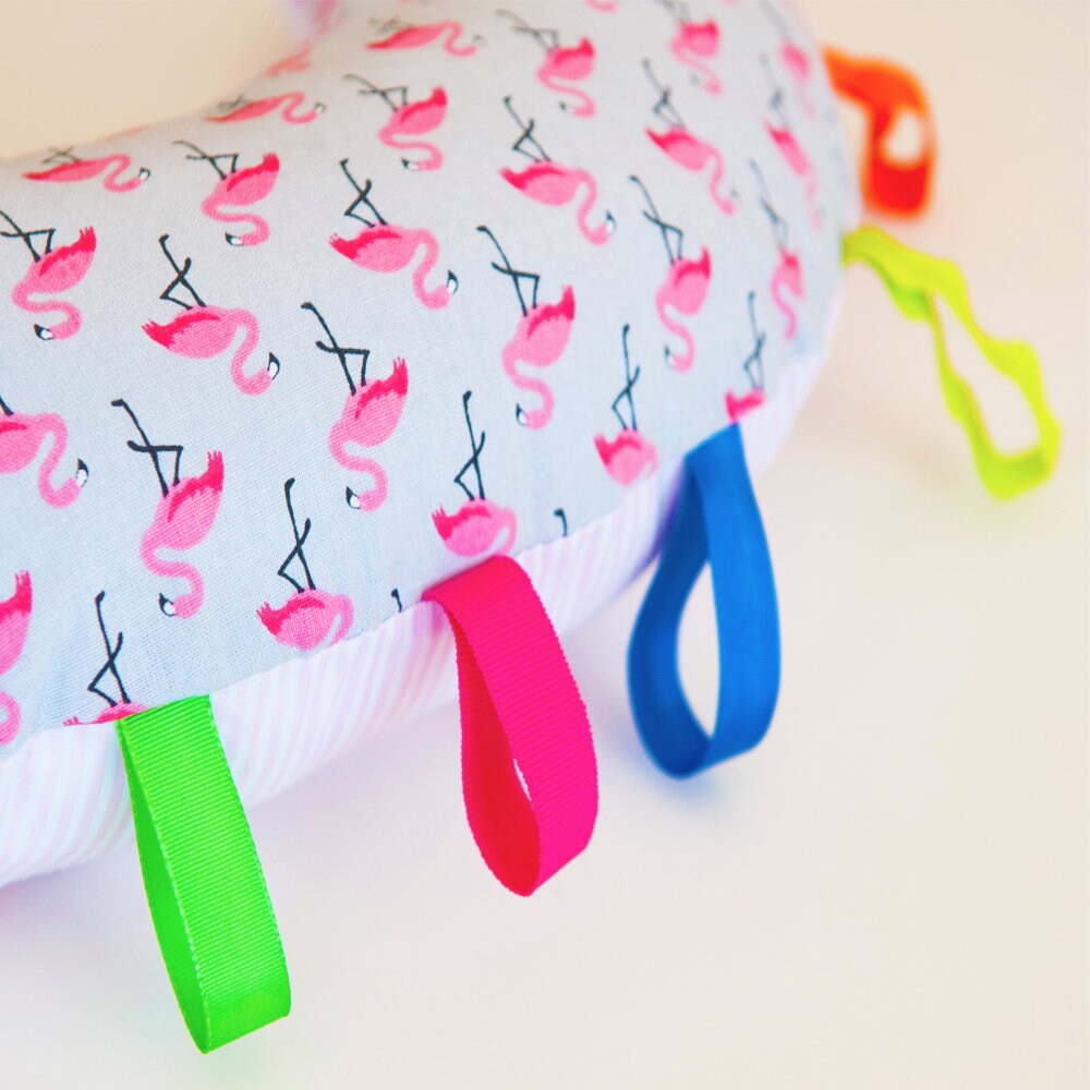 Pink Flamingo Fidget Cushion Nursery Decorative Pillow & Cover Cotton ...