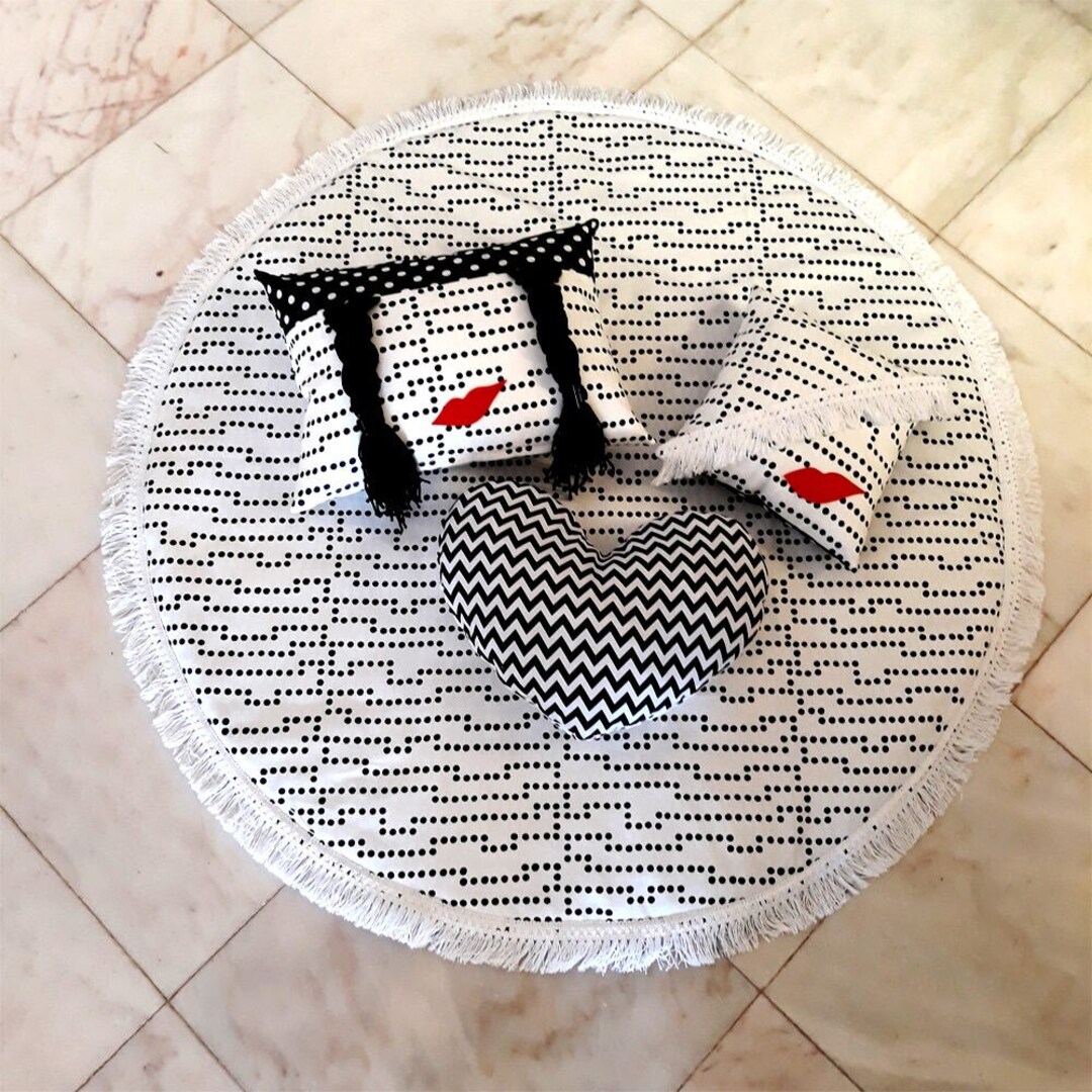 Monochrome Round Baby Play Mat Playmats for Baby White and Black Padded ...