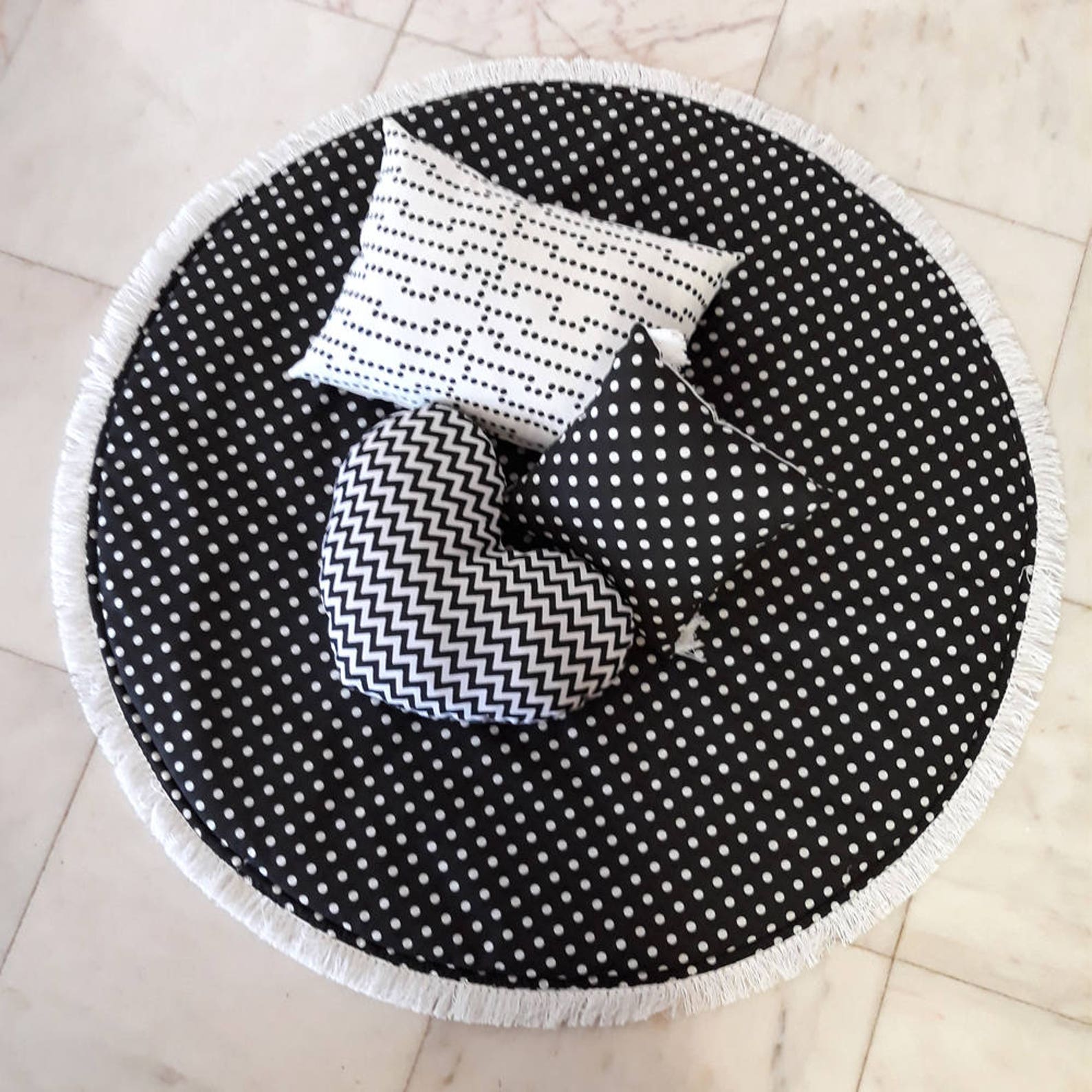 Monochrome Round Baby Play Mat Playmats for Baby White and - Etsy