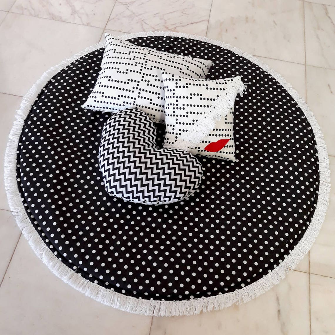 Monochrome Round Baby Play Mat Playmats for Baby White and - Etsy