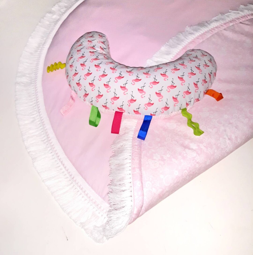 Pink Girls Decor Set Baby Play Mat Fidget Pillow Toy Girl Nursery ...