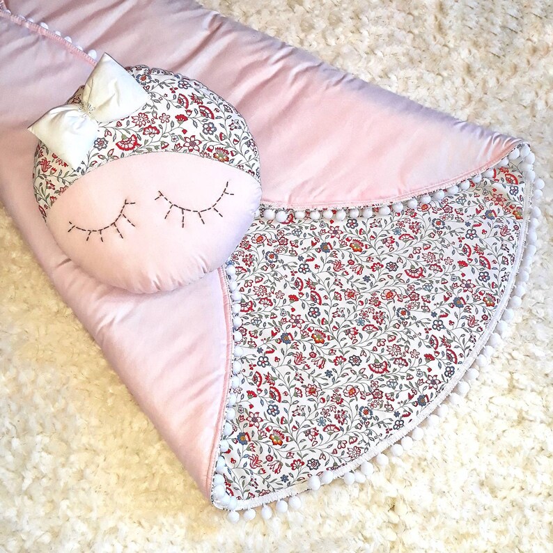 Baby Name Decor Kids Rug Childrens Mat Nursery Room Pompom Mat Round ...