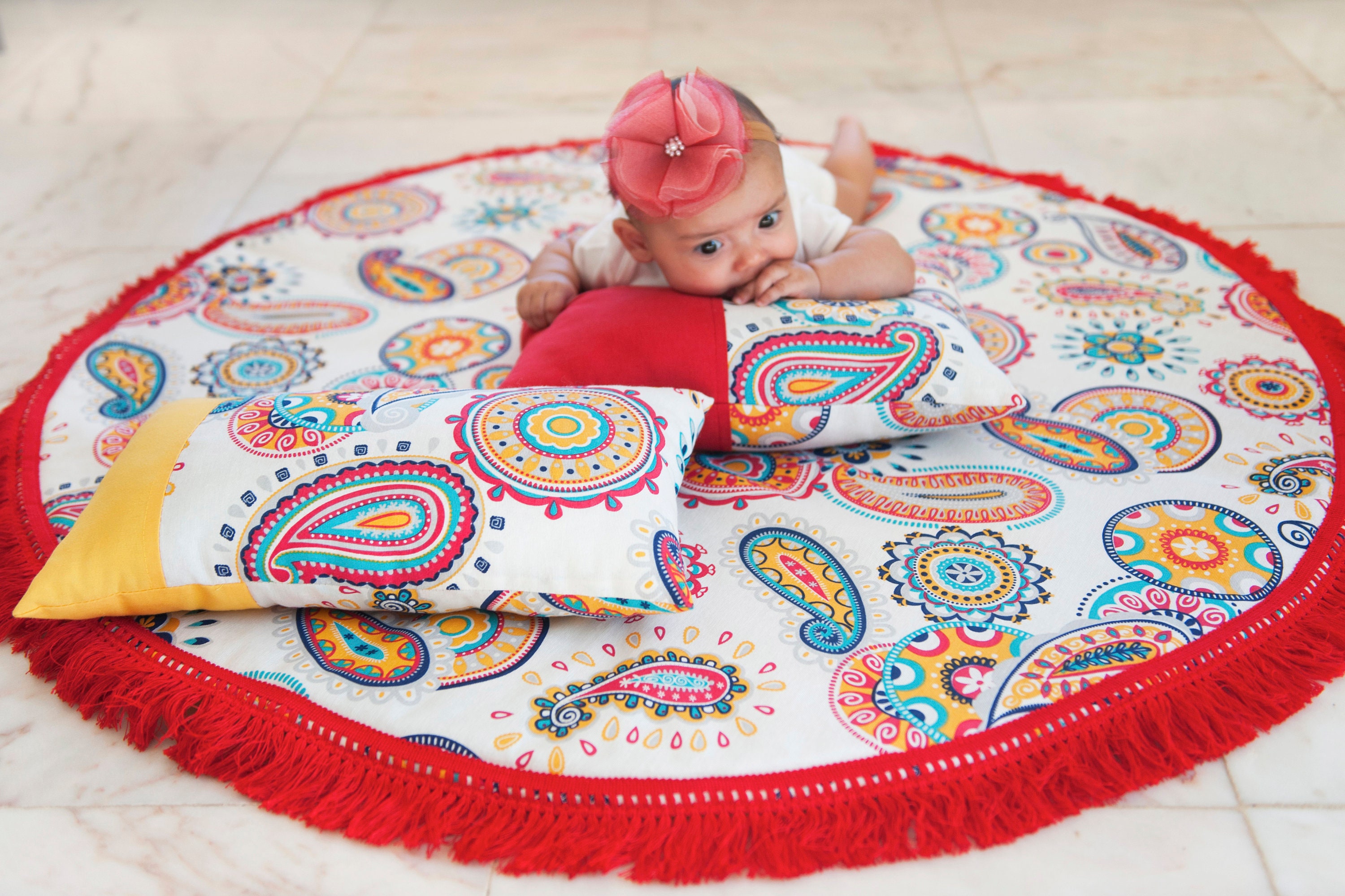 Baby mat Playing mat Baby rug girl Kids mat Round mat Nursery - Etsy Polska