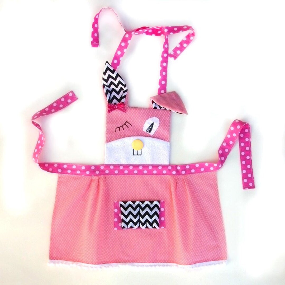 Children Baking Set Bunny Apron Kids Apron Kitchen Apron Girl Handmade ...