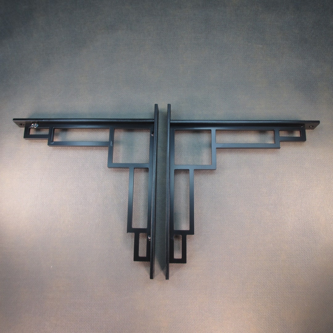 TWO Art Deco Shelf Brackets Vintage Shelf Brackets 100% Metal Handmade ...