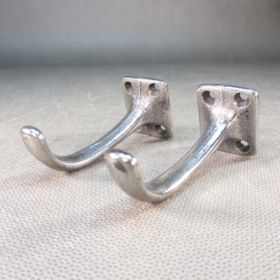 TWO Cast Iron Coat Hooks 1928 Vintage Coat Hooks Bauhaus Wall Coat Rack ...