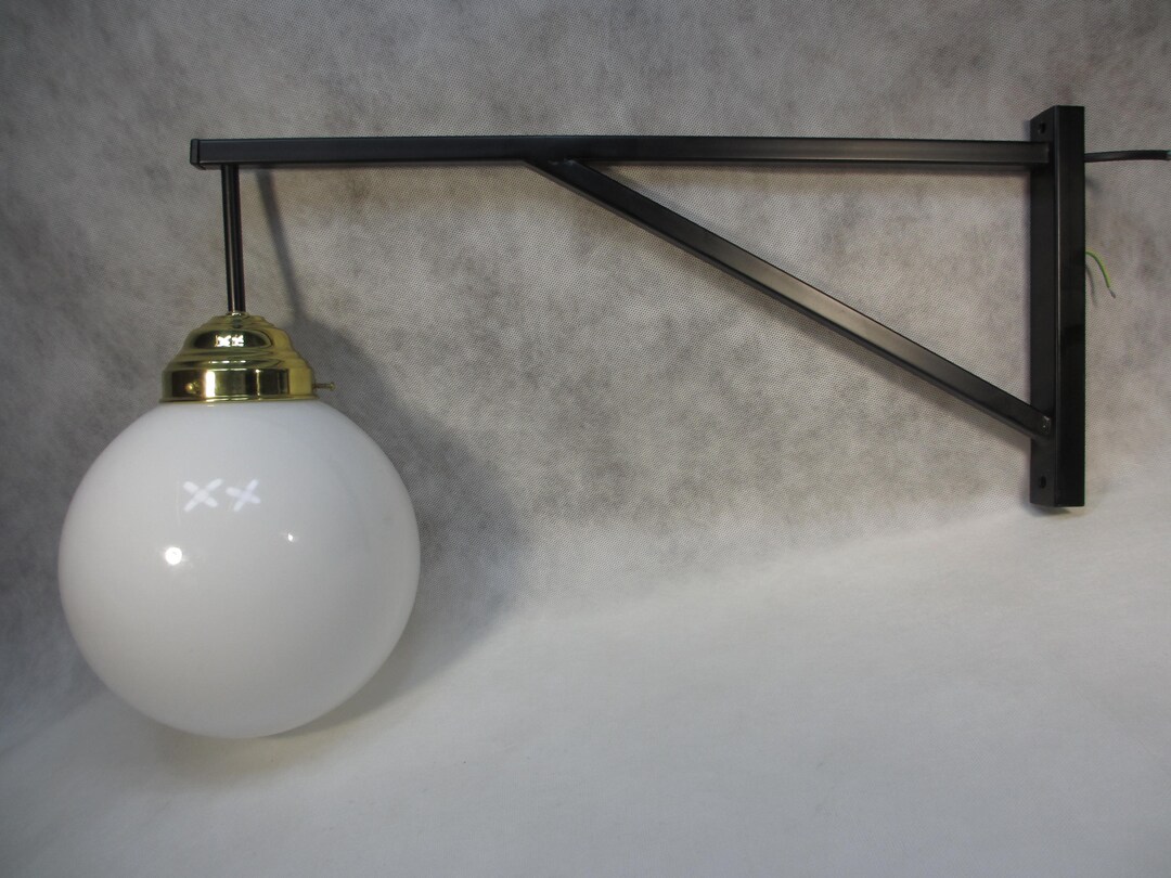 Cantilever Wall Lamp Metal Wall Light Custom Made Snow White Opal Glass ...
