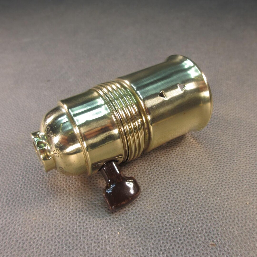 Antique E27 Rotary Switch Socket D.R.P. Brass / Ceramic From 1938 for ...