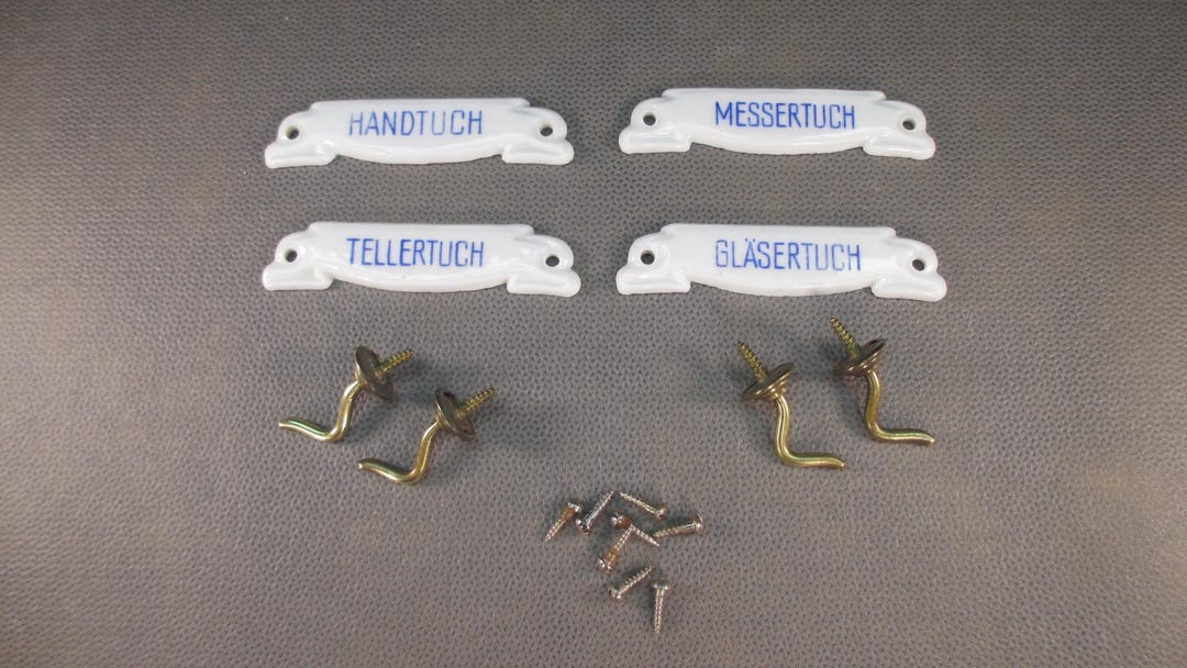 Antique Ceramic Signs 20s Wilhelminian Era Towel Signs With Screws ...