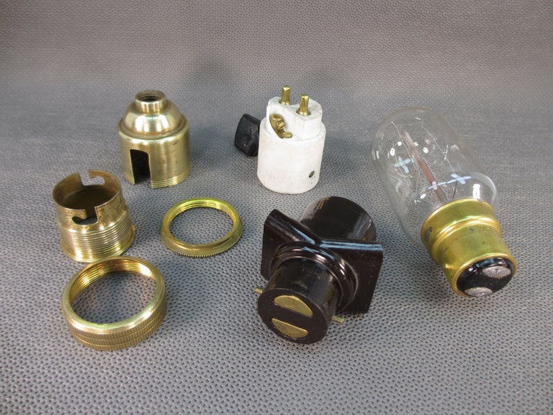 Antique B22 Rotary Switch Lamp Holder With Bulb and Socket. - Etsy