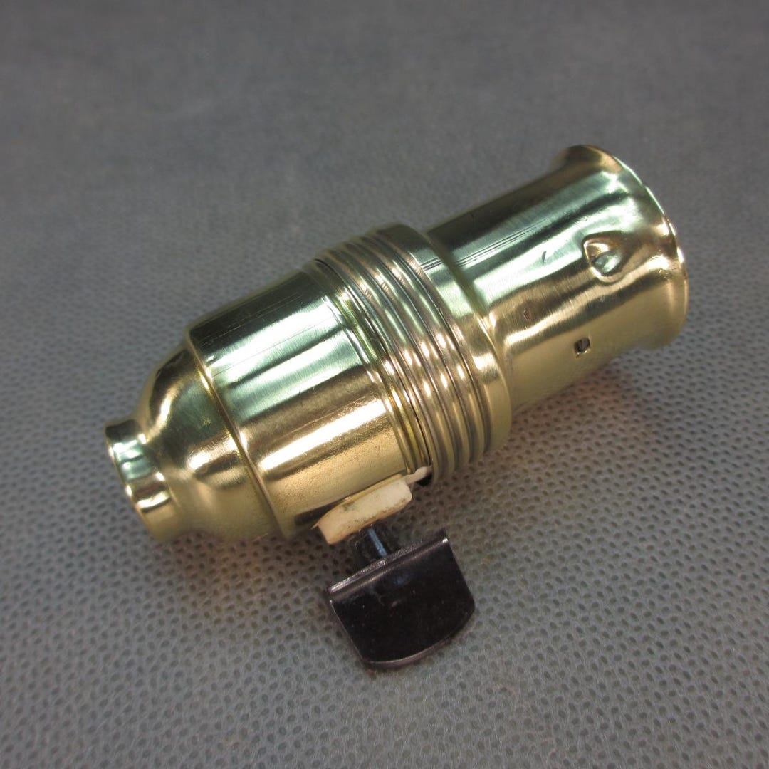 Antique E14 Rotary Switch Socket Ca. 1933 Vintage Replacement Lamp Socket Brass / Bakelite ...