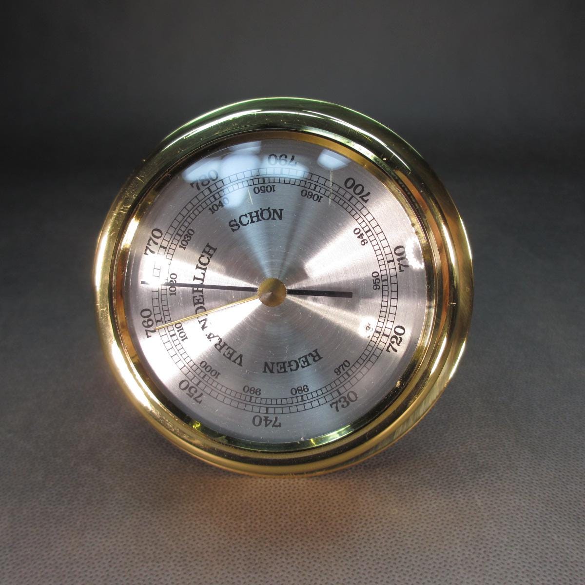 Vintage Barometer Antique Weather Station Brass Weather Instrument ...