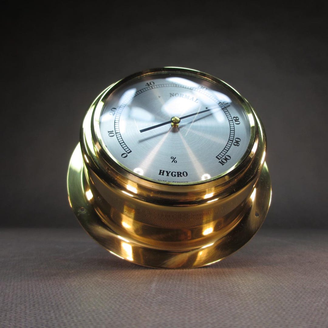 Vintage Hygrometer Antique Weather Station Brass Weather Instrument ...