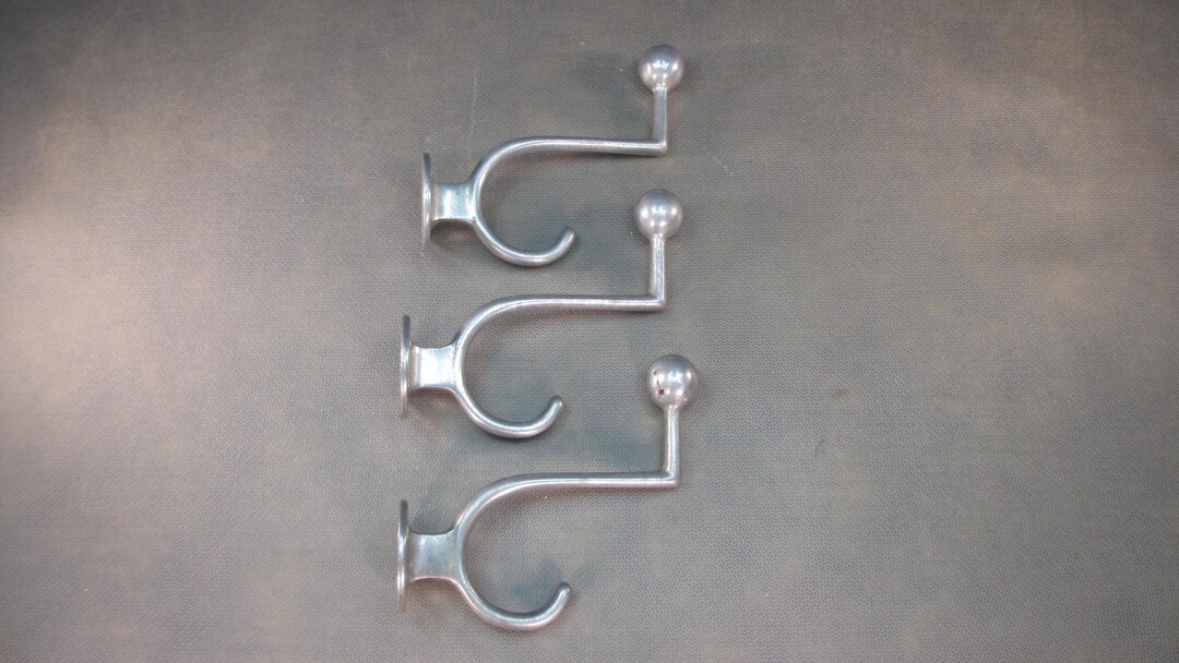 THREE Art Deco Coat Hooks Vintage Coat Hooks From 1942 Cast Aluminum ...
