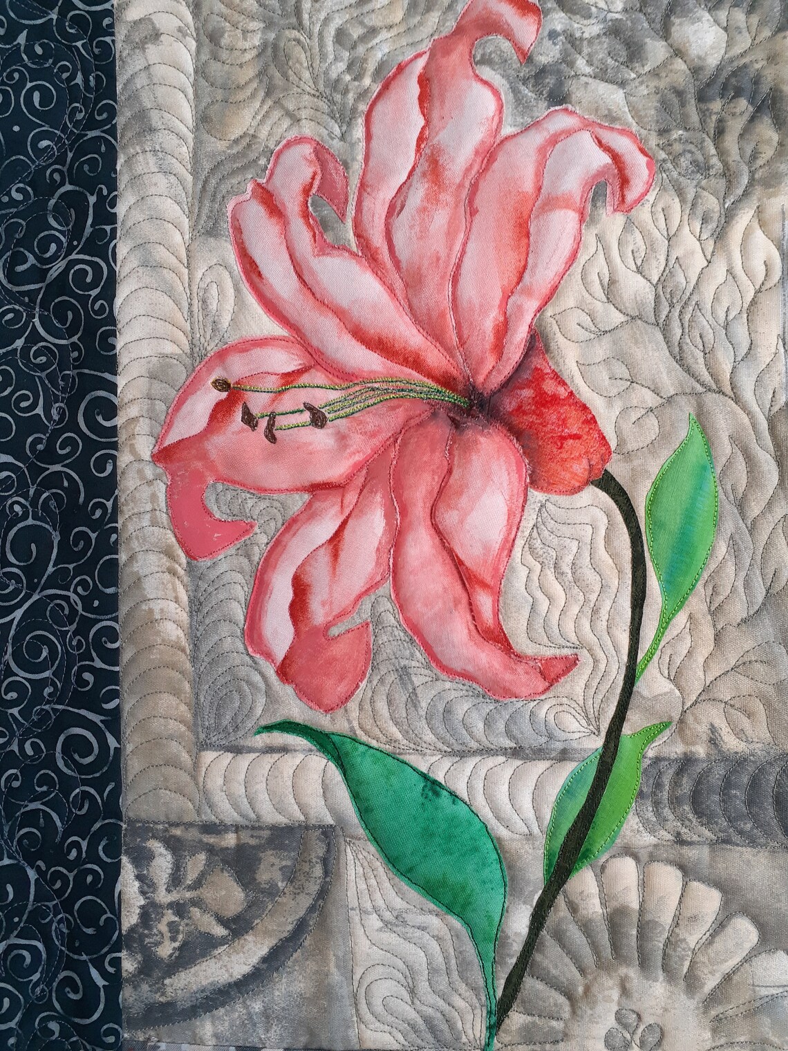 ART QUILT Quilts for Sale Floral Wall Decor Lily Wall Art Fiber Art ...