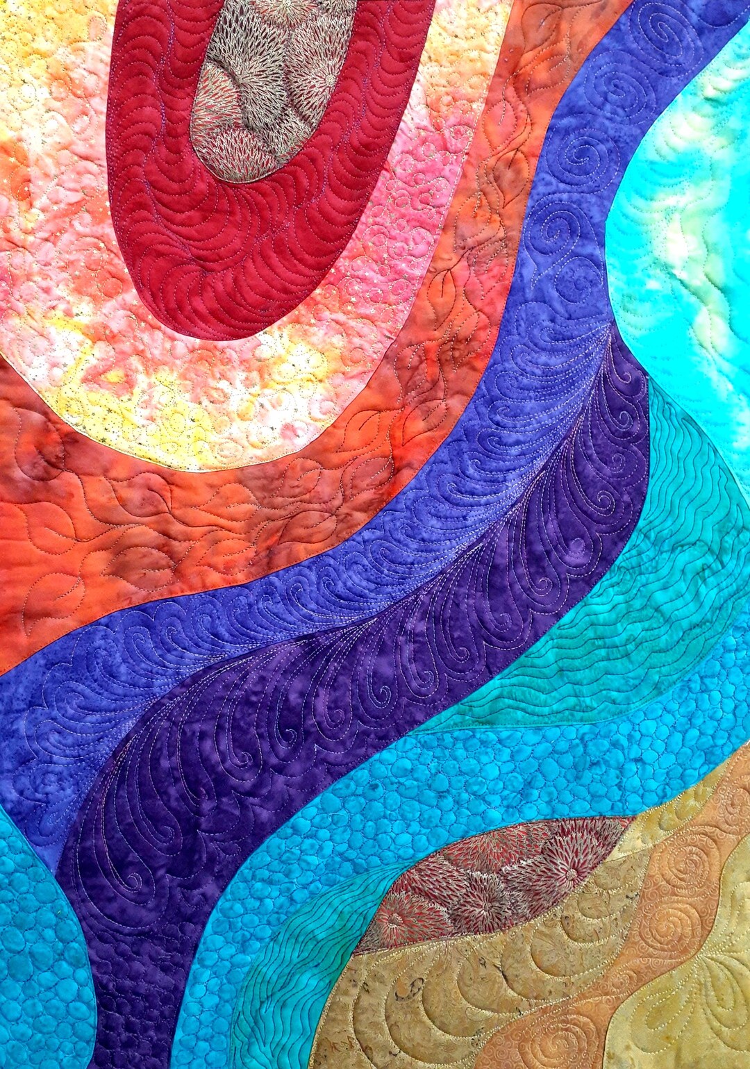 Quilt for Sale ART QUILT Abstract Wall ART Wall Decor Quilted Wall ...