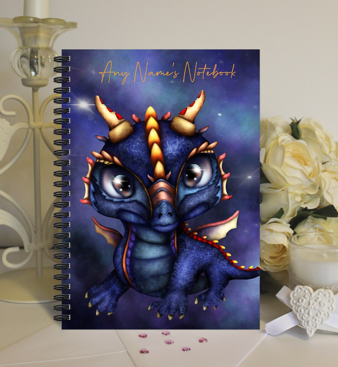 Baby Dragon Themed Personalised A5 Notebook Notepad Wirebound - Etsy