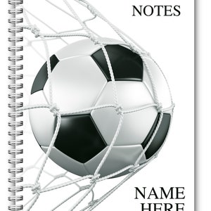 Personalised A5 Notebook Notepad Wirebound Softbacked Football Themed ...