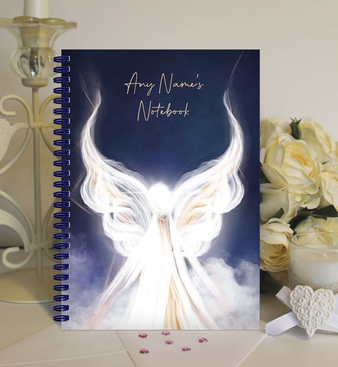 Personalised A5 Notebook Notepad Wirebound Softbacked Angel Themed ...