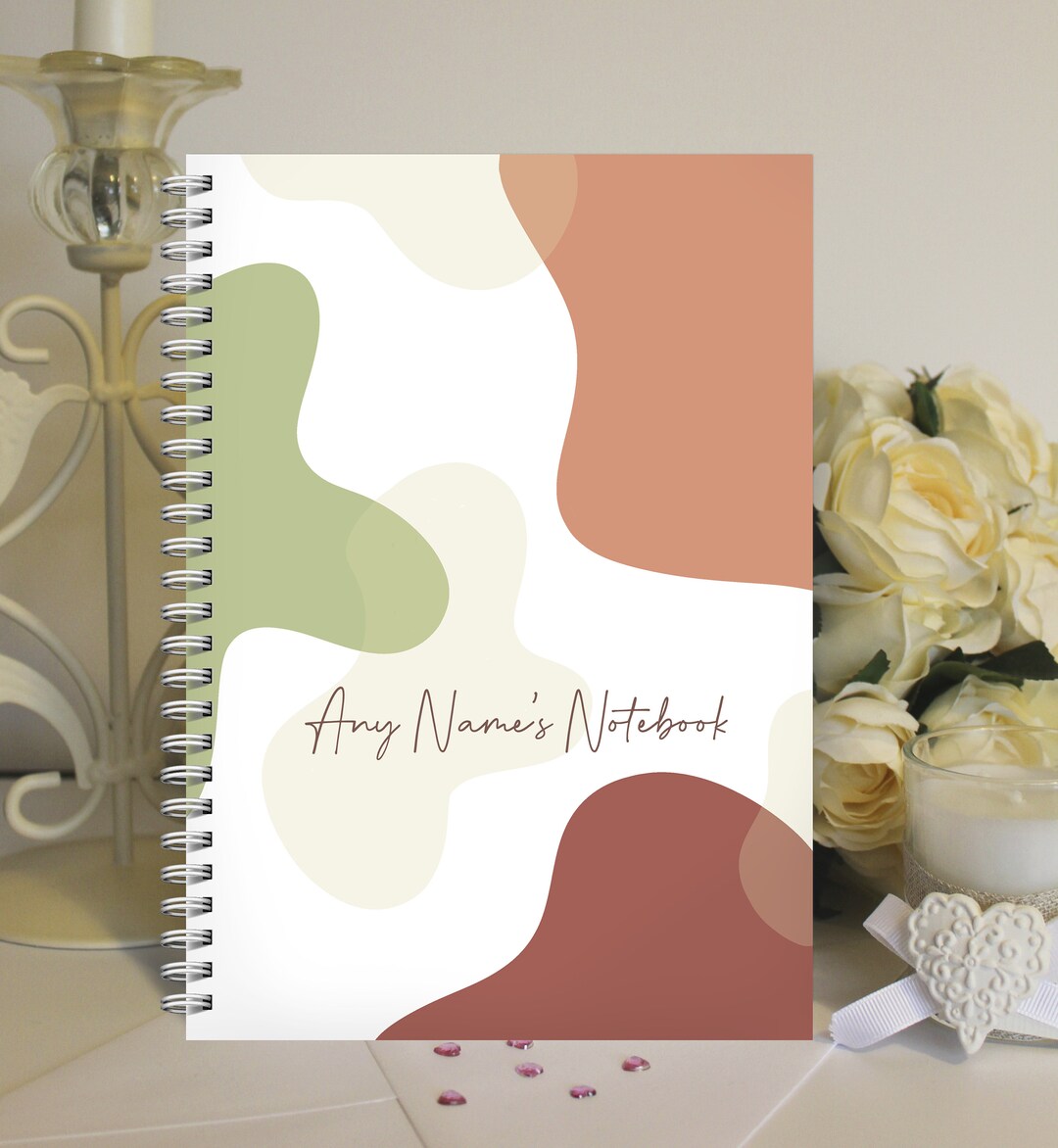 Personalised A5 Notebook Notepad Wirebound Softbacked Abstract Design ...