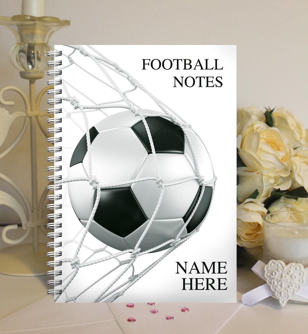 Personalised A5 Notebook Notepad Wirebound Softbacked Football Themed ...