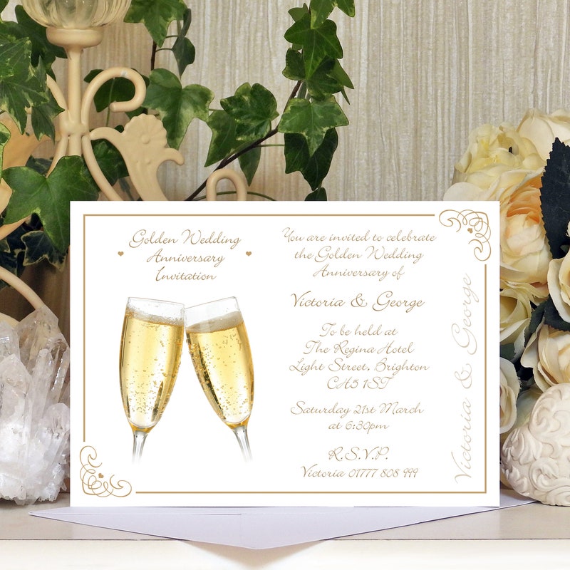 Golden Wedding Cards - Etsy UK