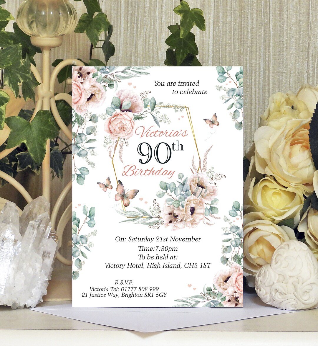 Personalised Birthday Invitations, 40th, 50th, 60th 70th, 80th, 90th ...