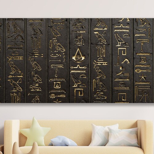 Ancient Egypt Wall Art Egyptian Hieroglyphs Canvas Art - Etsy
