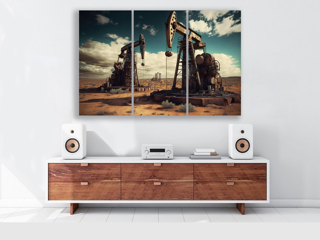 Oil Rig Canvas & Gasoline Nature Print Wall Decor Gas Industry Canvas ...