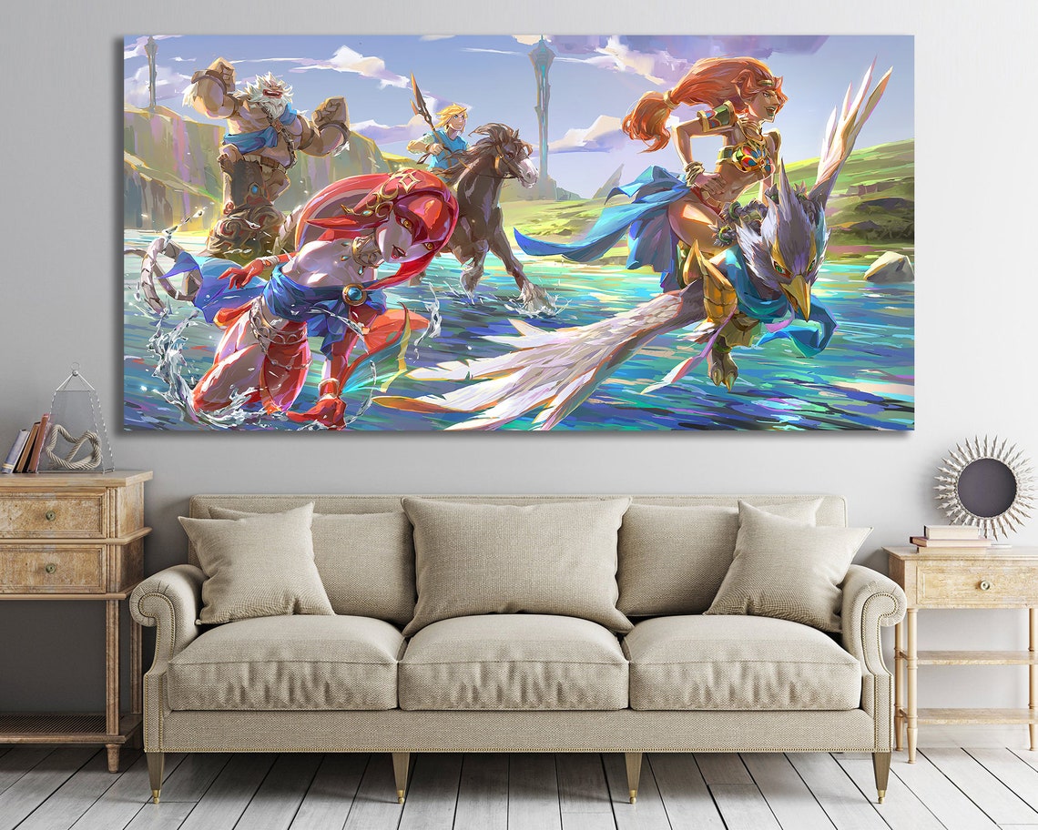 Canvas Legend of Zelda Wall Art Kids Room Decor & Zelda Breath - Etsy