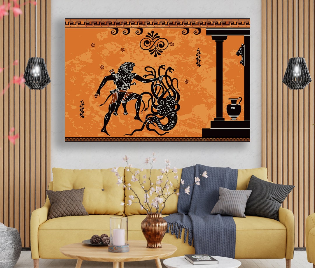 Hercules Canvas Greek Mythology & Ancient Feat of Hercules Wall Art ...