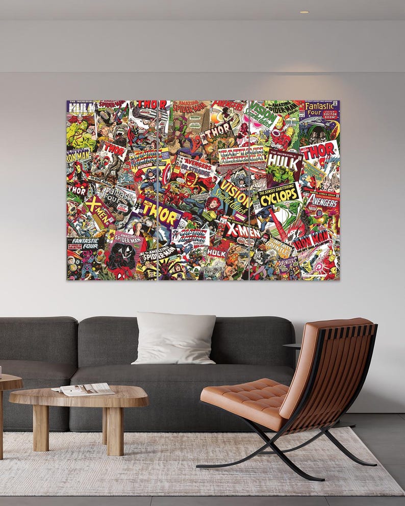 Framed Super Hero Comic Book Canvas Print – Pop Art Collage - Etsy
