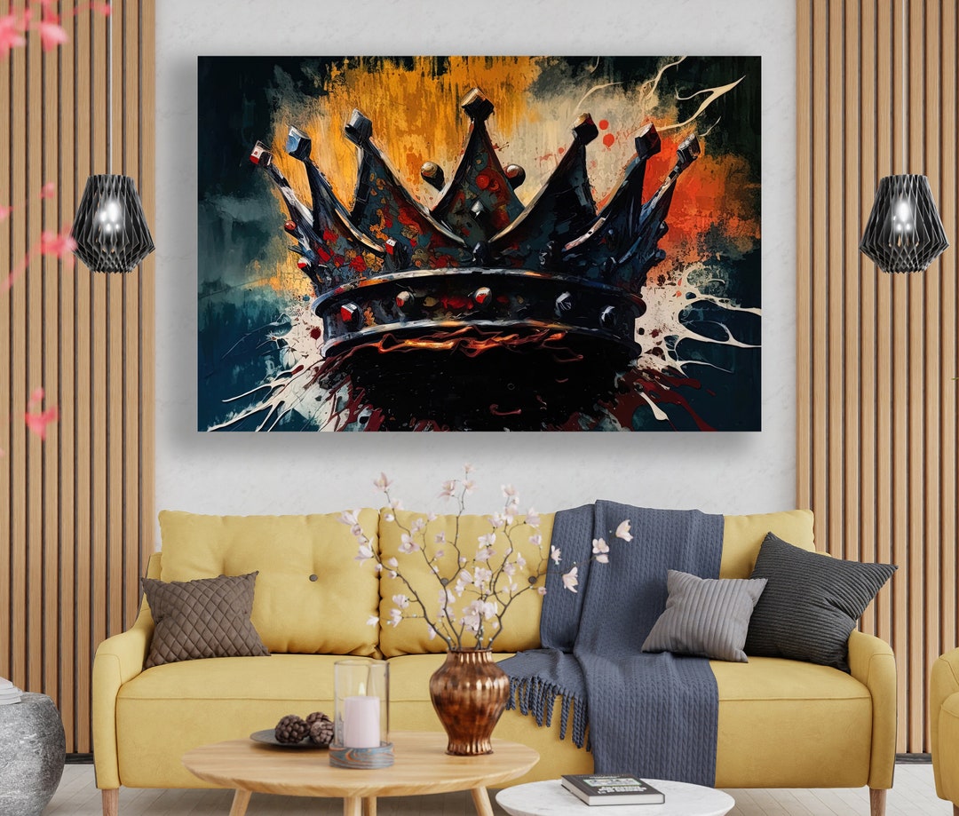Crown Canvas & Wall Art Gold King Royalty Abstract Grunge and Urban ...