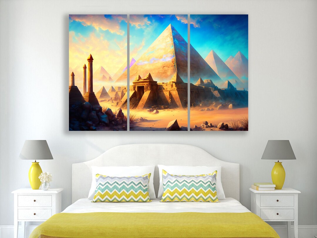 Egyptian Pyramids Canvas & Print Wall Desert of Egypt Architecture of ...