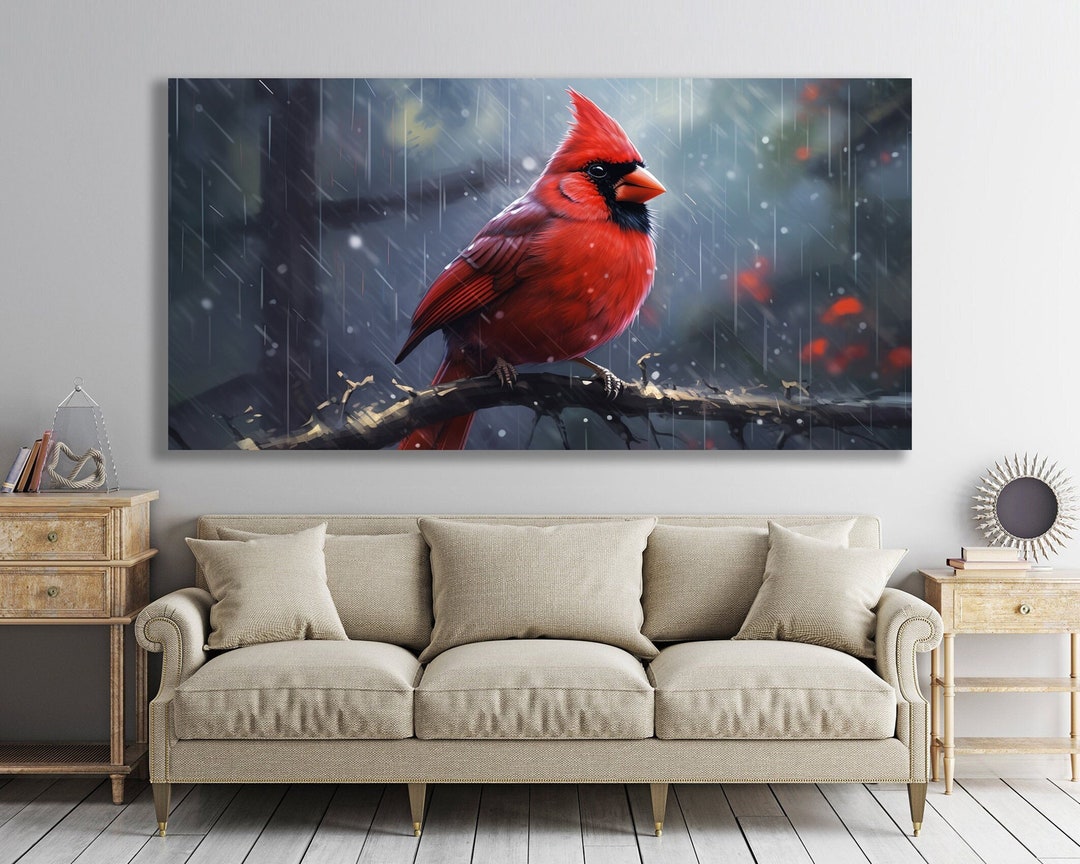 Spring Cardinals & Cherry Blossoms Wall Art Print Canvas Red Cardinal ...