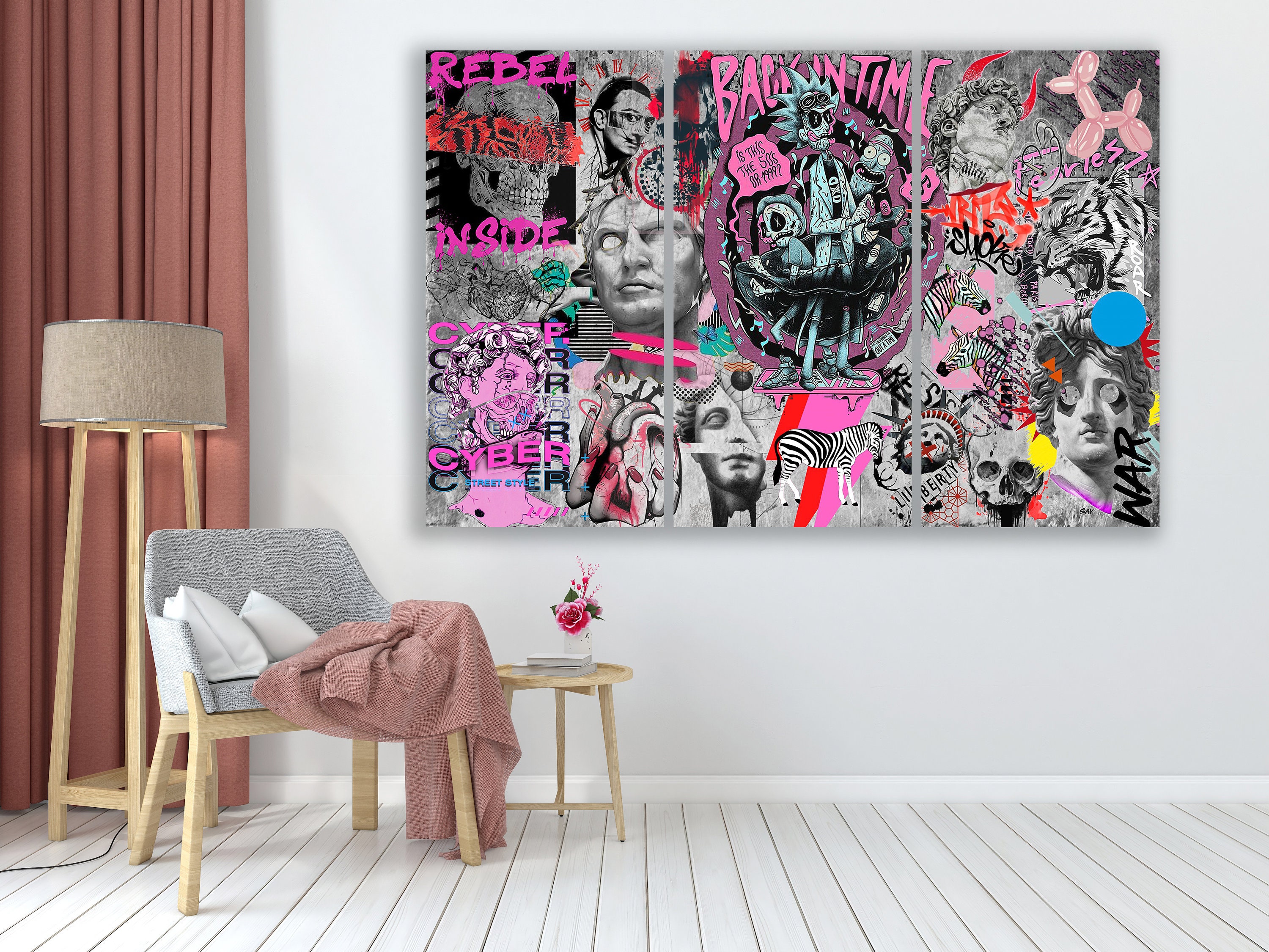 Cartoon Graffiti Canvas Street Art Urban & Contemporary Pop - Etsy