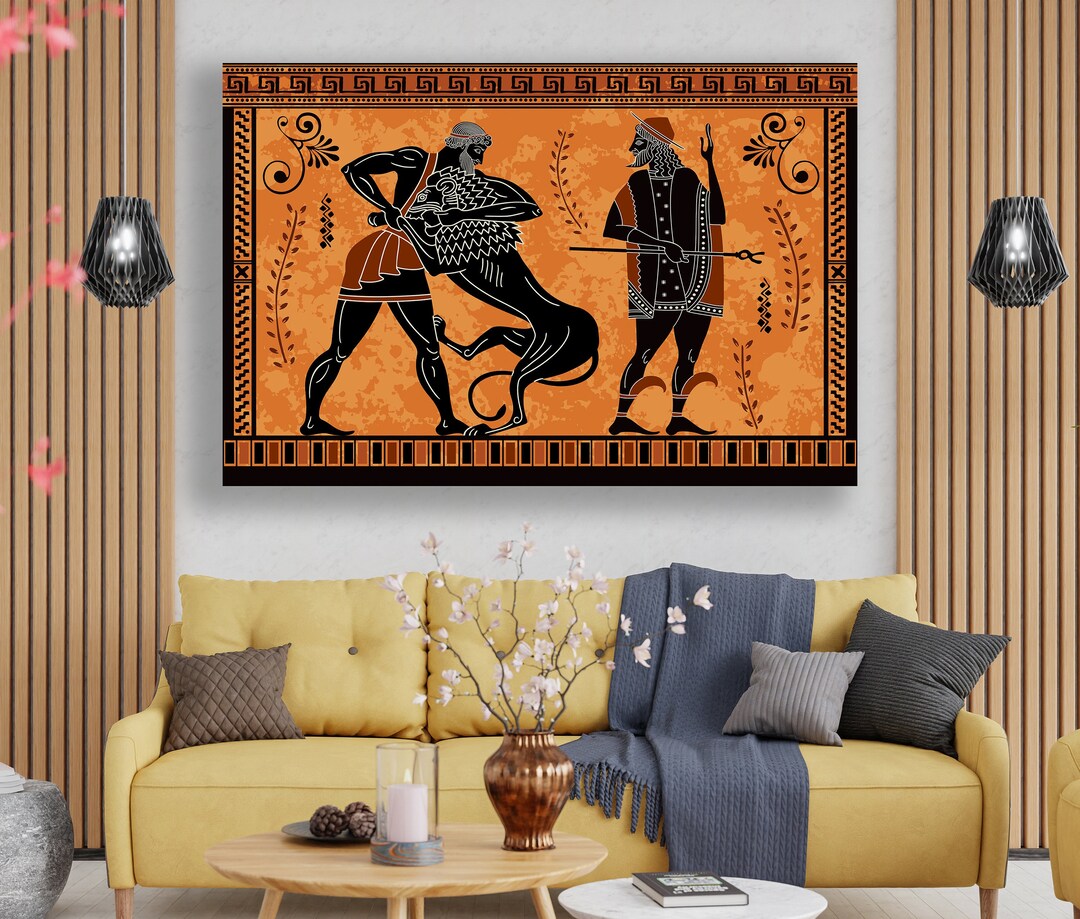 Ancient Greek Warrior Canvas Greek Antiquity & Wall Art Ancient Ages ...