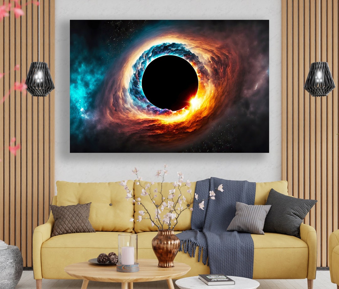 Black Hole Canvas & Singularity Wall Decor Astronomy Canvas NASA Print Wall Art Decor Home and ...